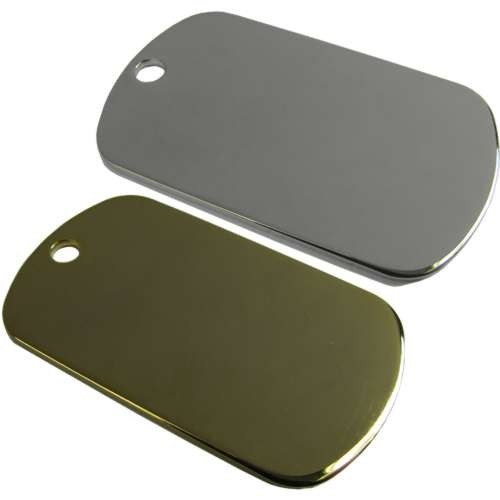 Gold or Silver Plated ID Tag 50 x 29mm, TAG-00070, Small Engraving ...